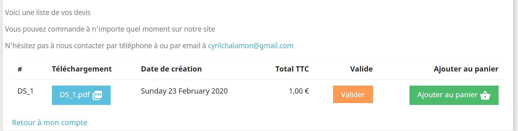 Module de devis gratuit pour Prestashop